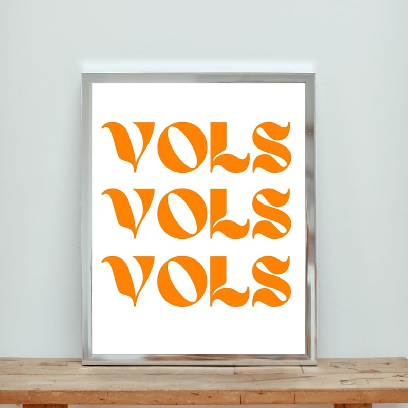 Printable Wall Art - VOLS University of Tennessee White Funky Font ...