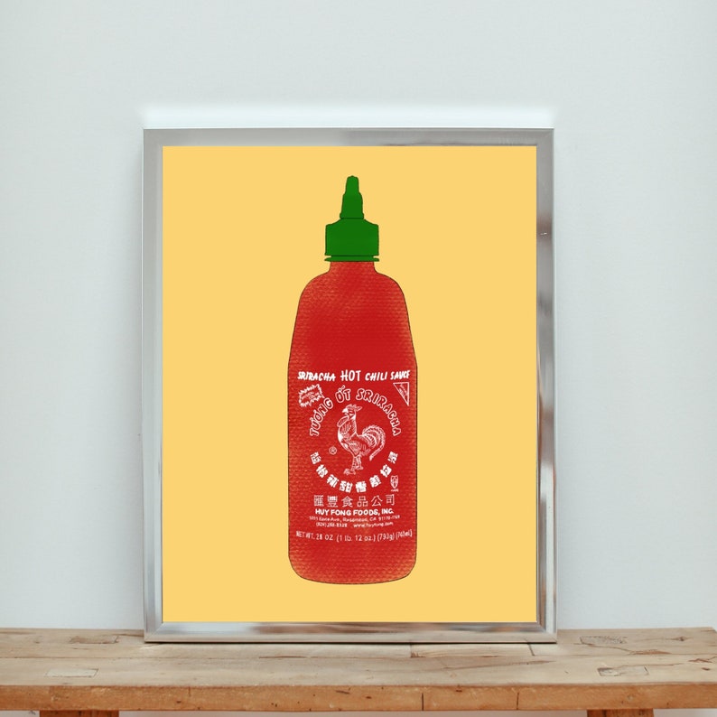Printable Wall Art - SRIRACHA BOTTLE YELLOW Print - Etsy