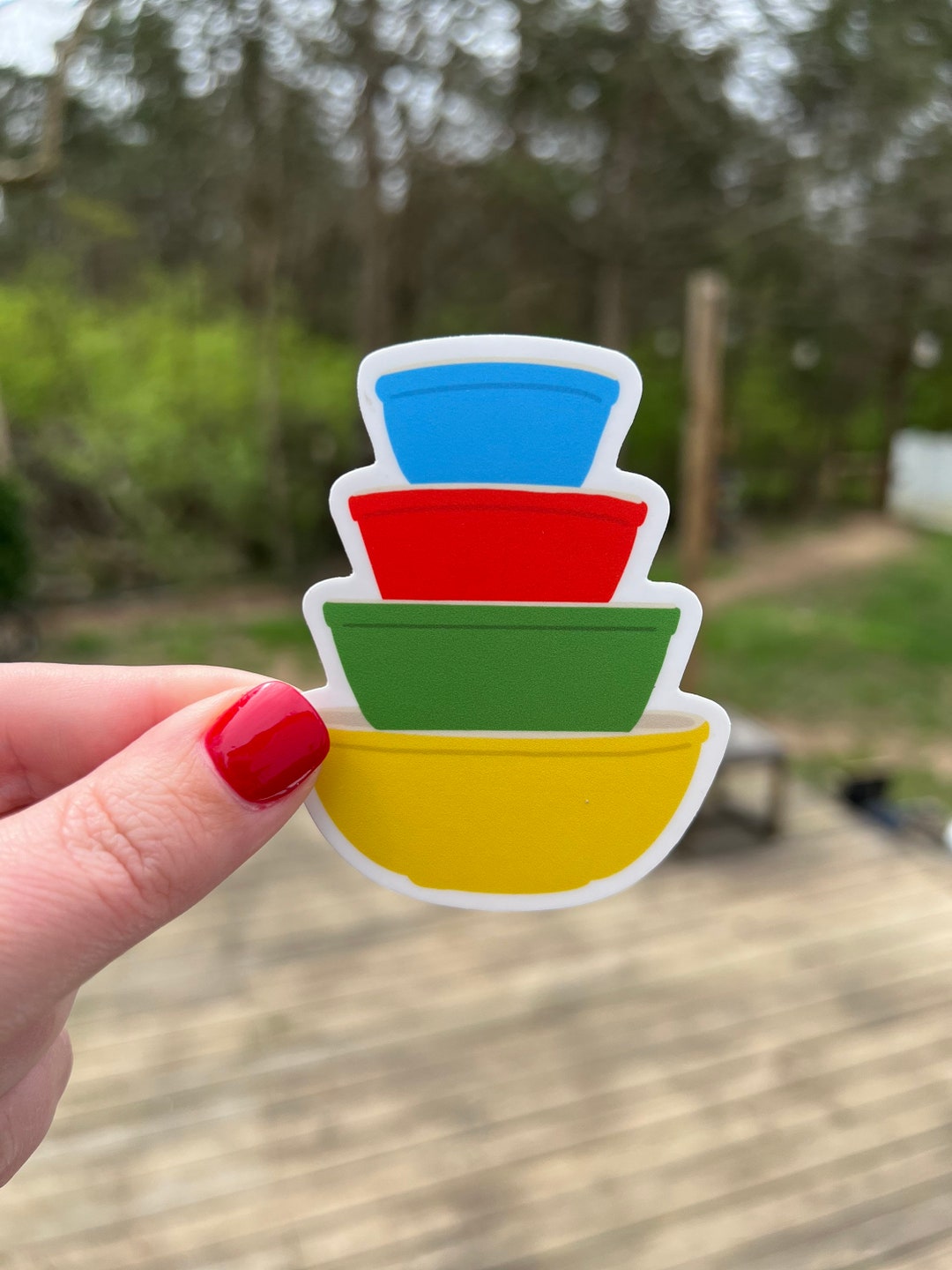 Pyrex Primary Colors Mixing Bowls Magnet | Fridge Magnet | Retro Decor ...