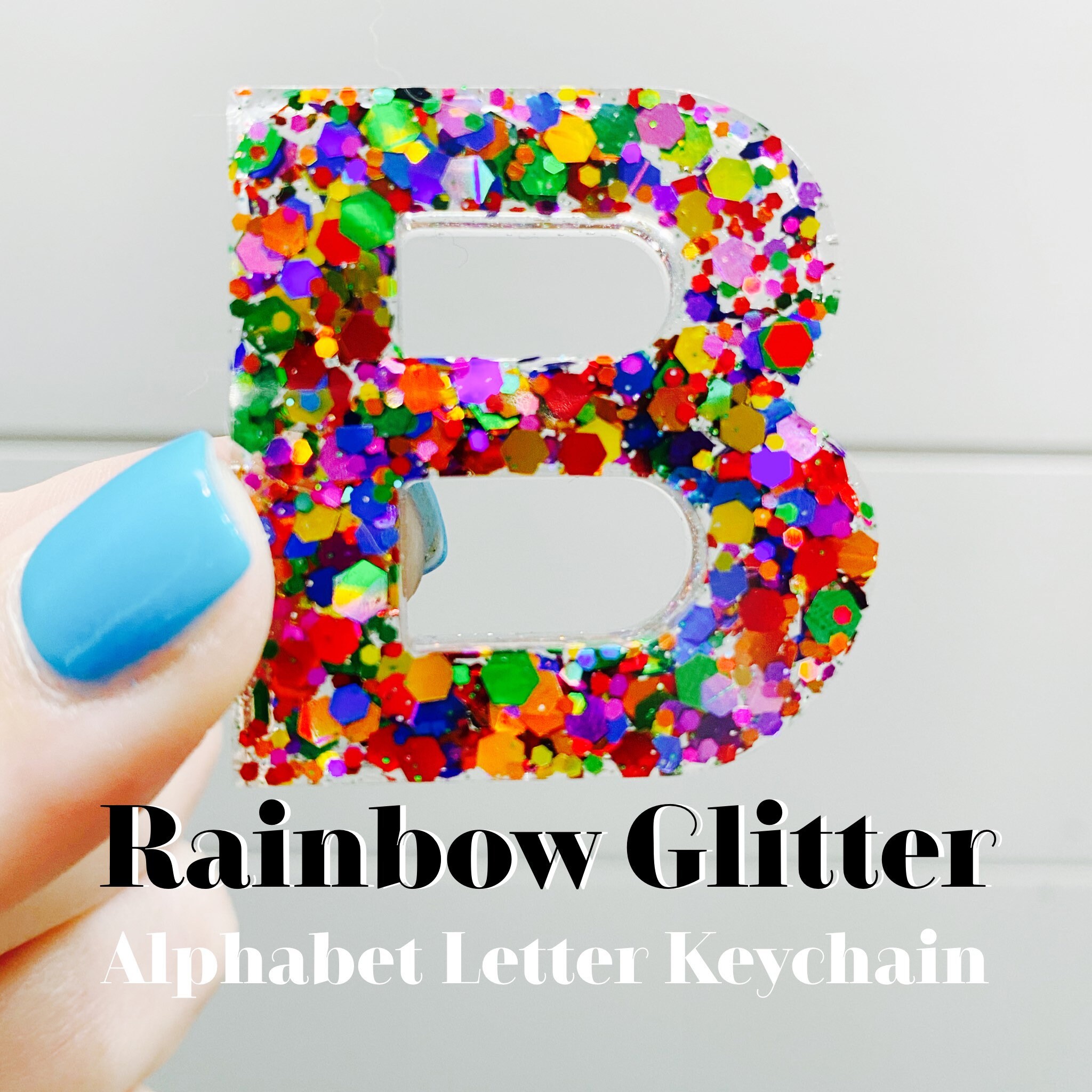 The Letter I In Rainbow Glitter