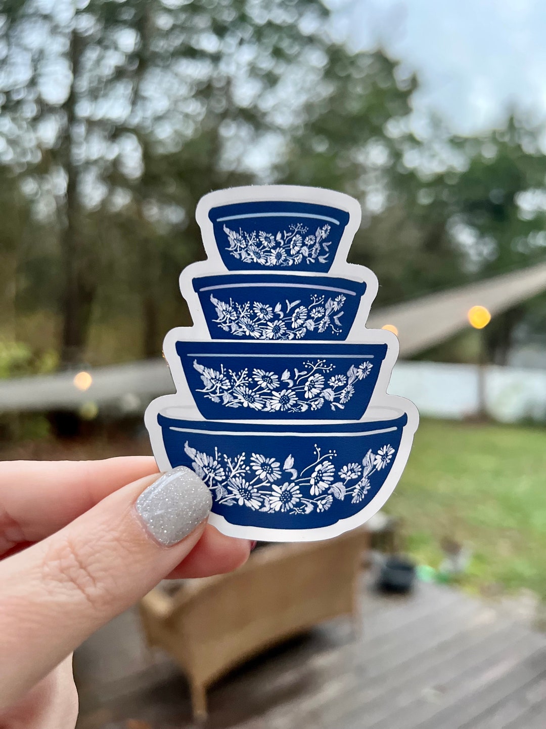 Pyrex Colonial Mist Magnet | Mixing Bowls | Fridge Magnet | Retro Decor ...