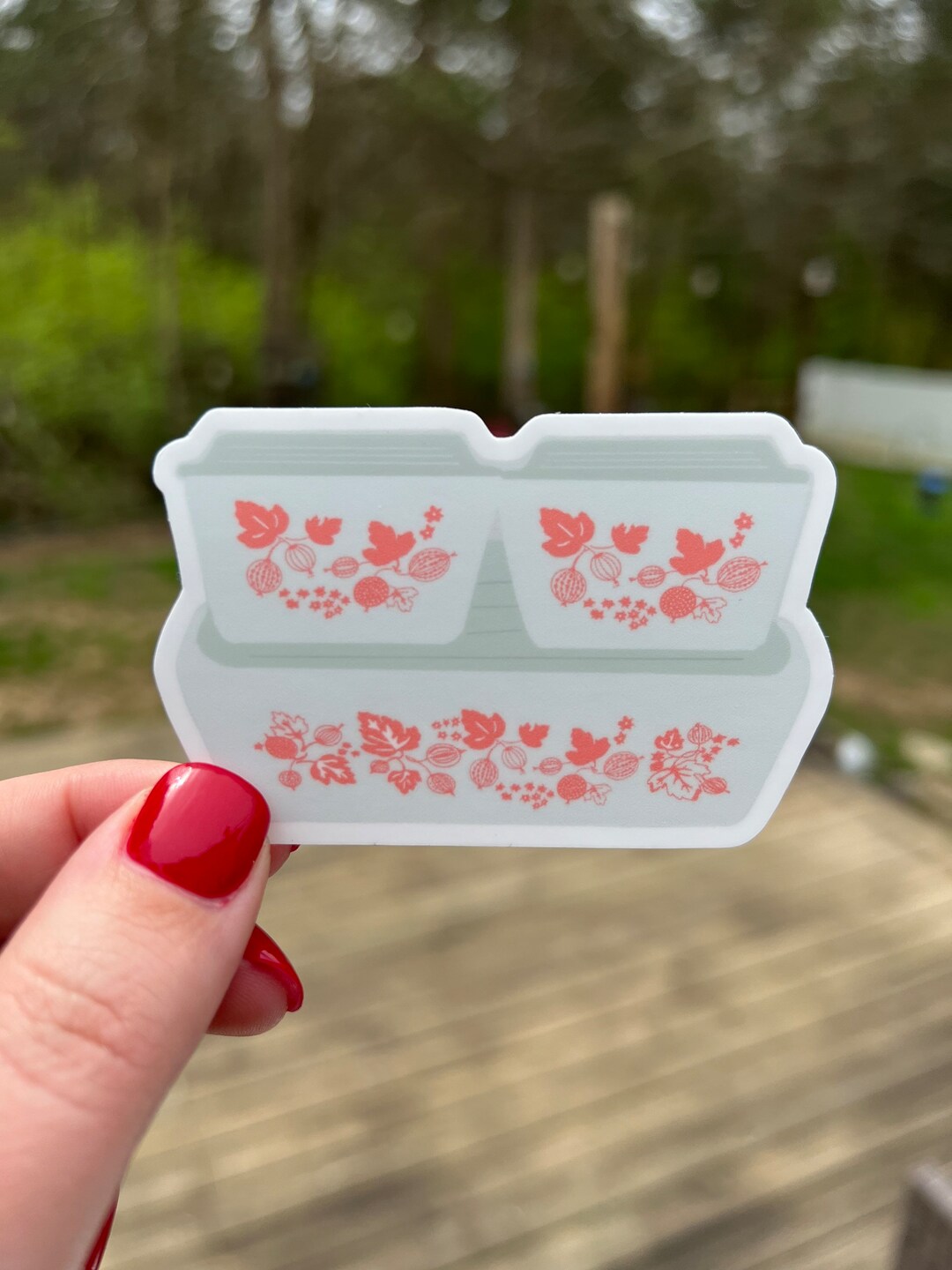 Pink Pyrex Gooseberry Refrigerator Set Magnet | Fridge Magnet | Retro ...