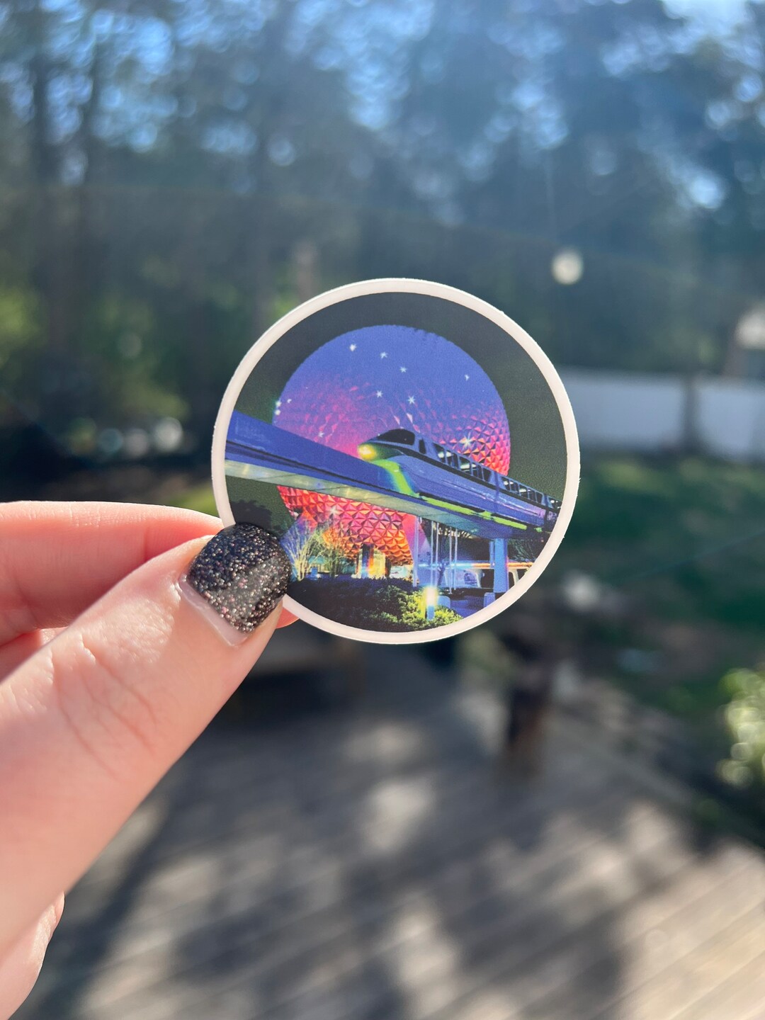 Nighttime Epcot Monorail Sticker | Spaceship Earth | Planner Laptop ...