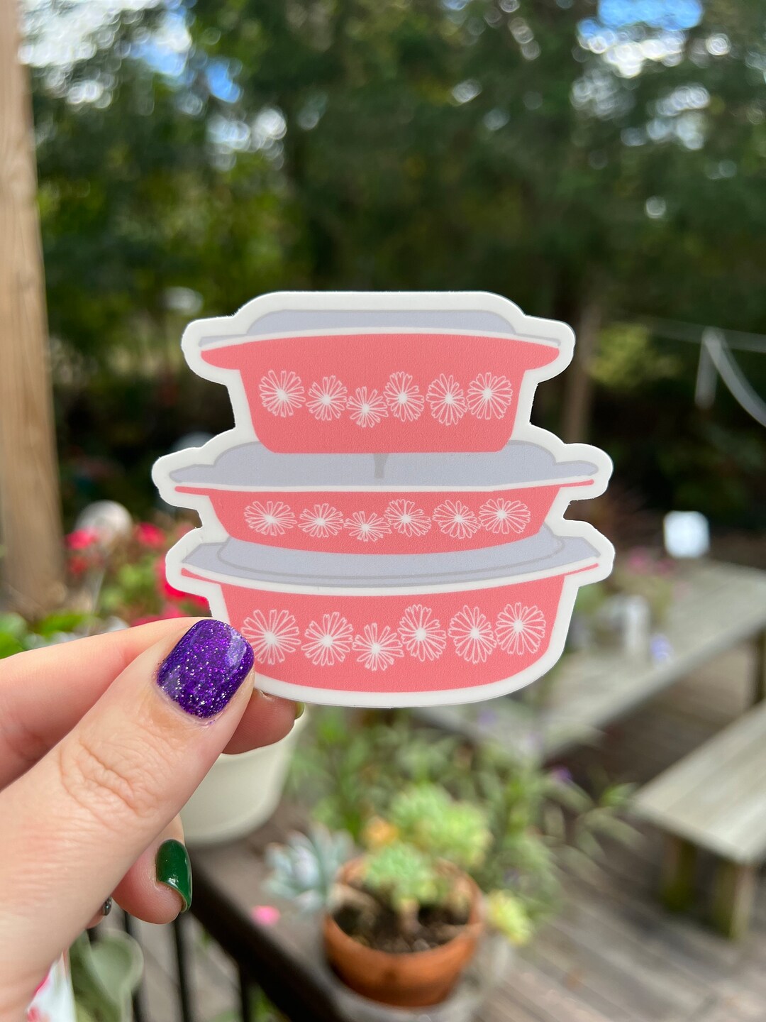 Pink Blossom Pyrex Magnet: Retro Kitchen Decor - Etsy