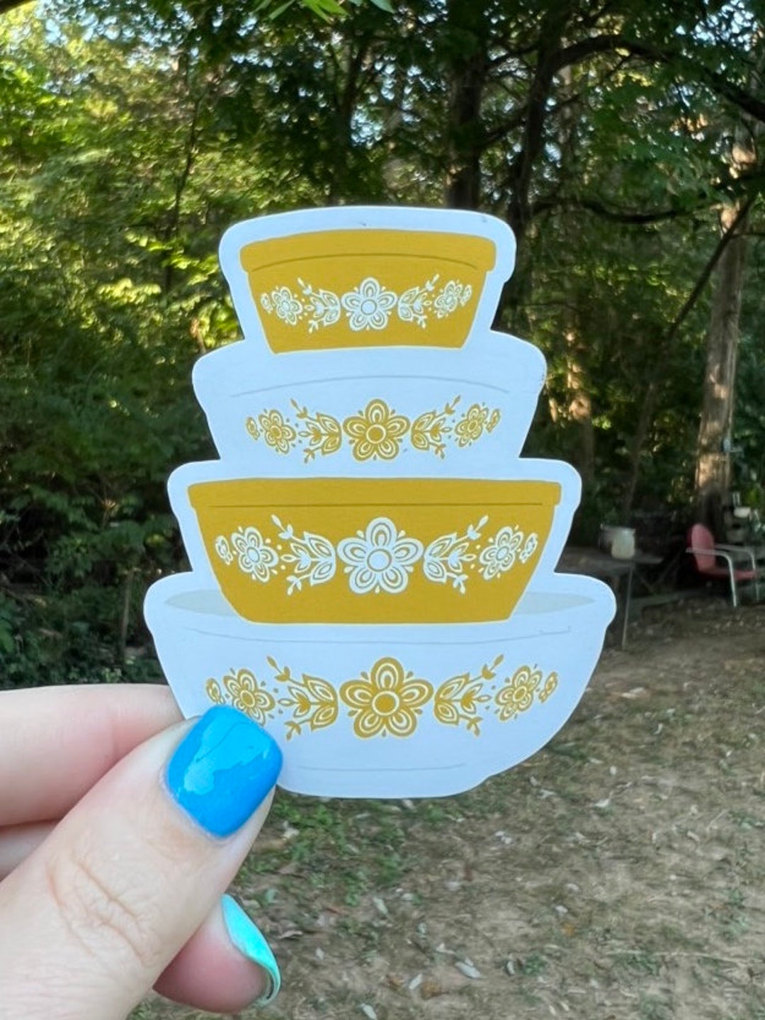 Pyrex Butterfly Gold Magnet | Mixing Bowls | Yellow & White | Fridge ...