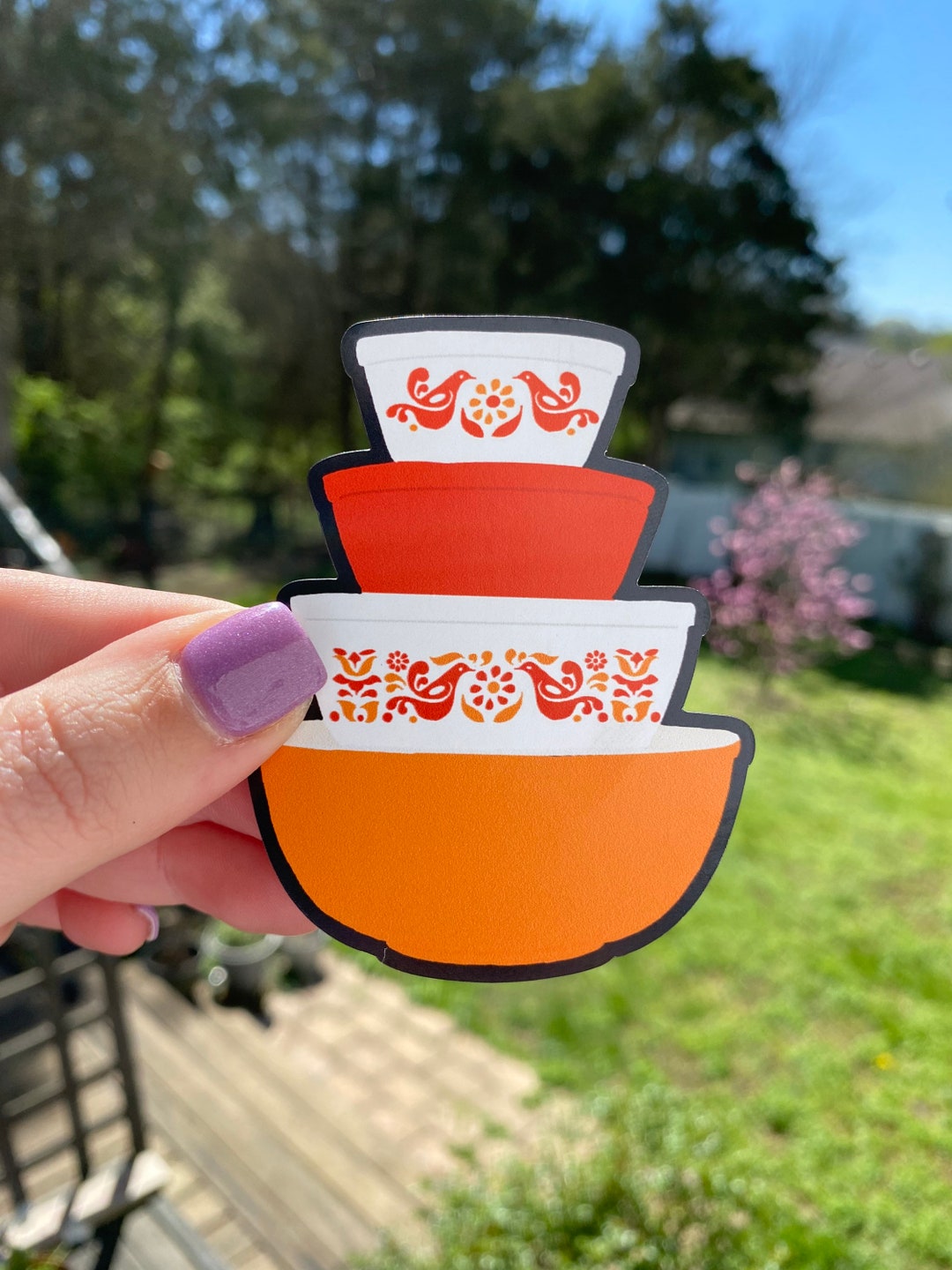 Pyrex Friendship Pattern Mixing Bowls Sticker | for Planner Laptop ...