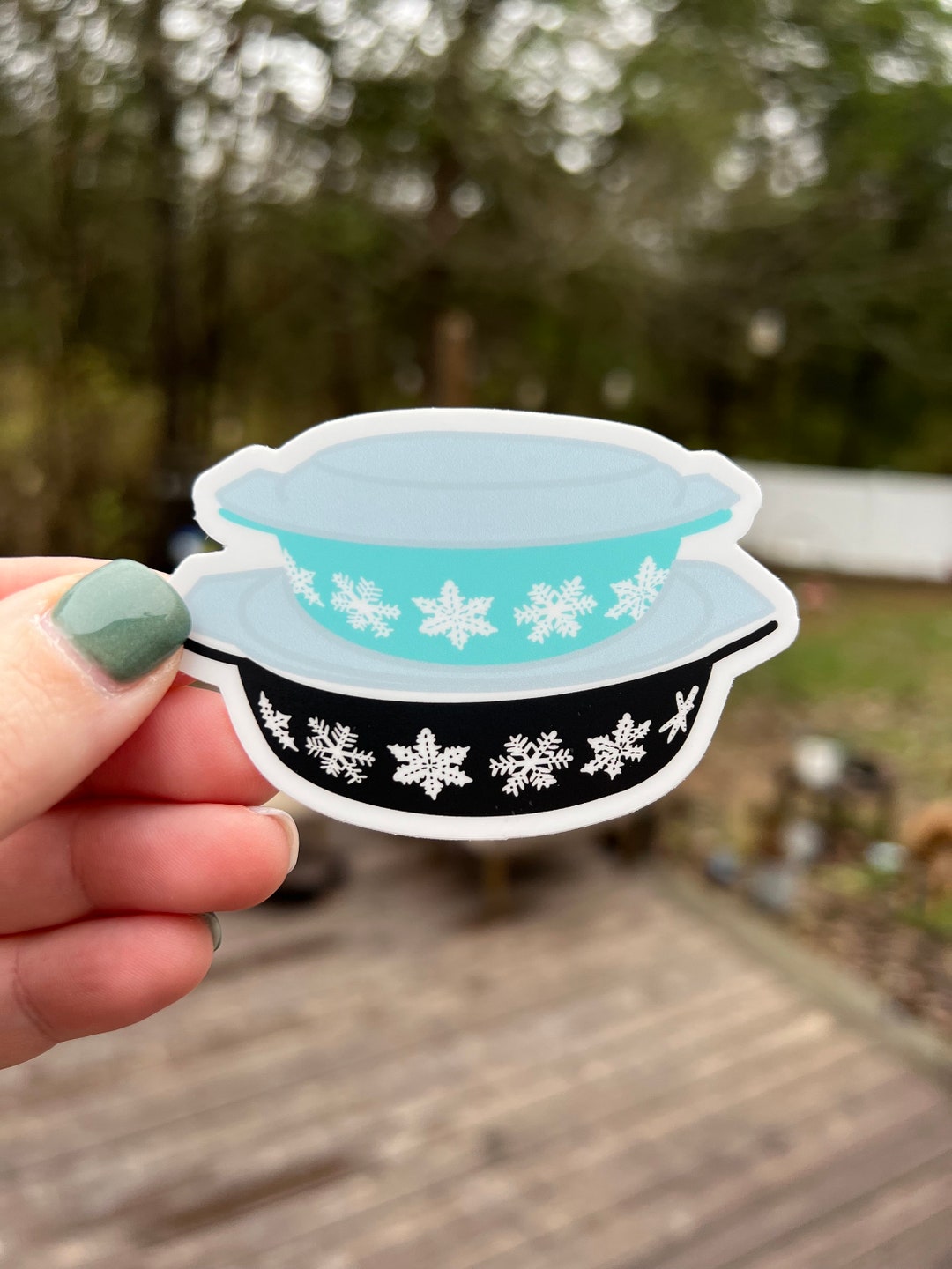 Snowflake Pyrex Sticker | Black & Turquoise | Planner Laptop Hydroflask ...