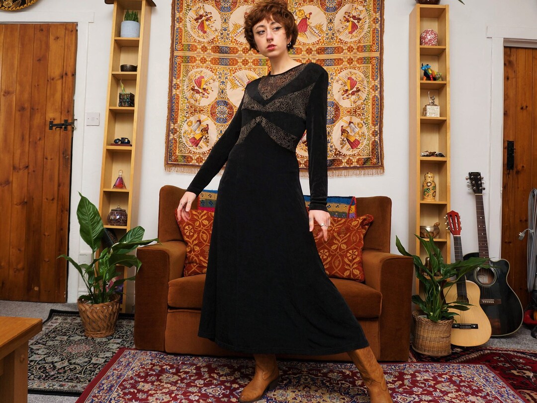 Vintage 80s Joseph Ribkoff Designer Evening Maxi Dress - Etsy Canada