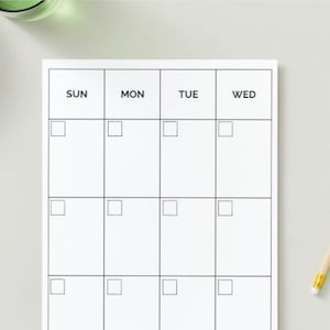 WORK From HOME Printables | Blank Calendar Template Printable | Daily ...