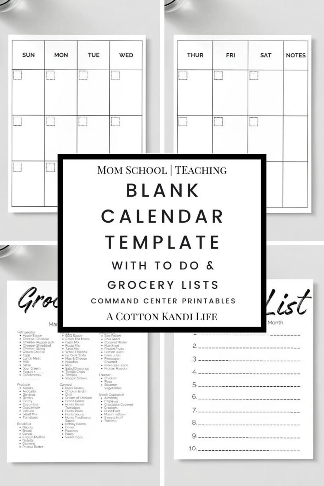 WORK From HOME Printables | Blank Calendar Template Printable | Daily ...