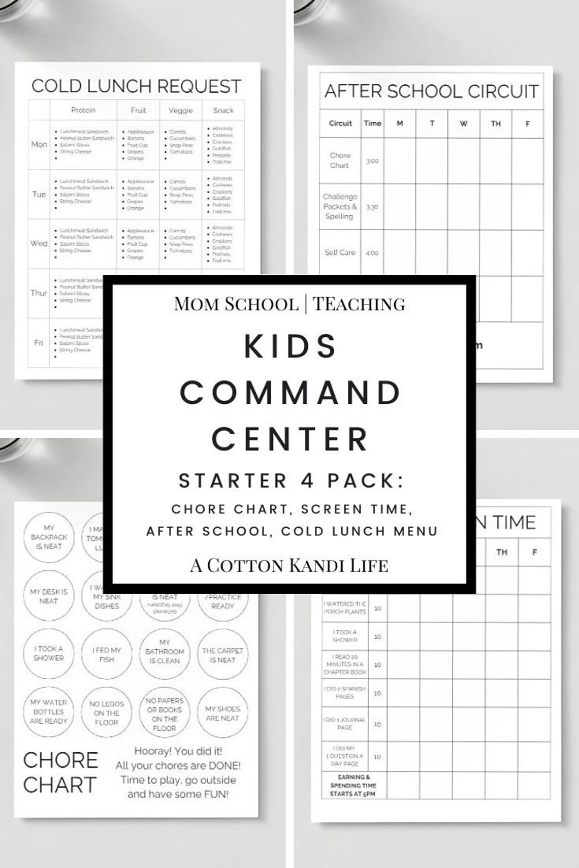 WORK From HOME Printables | Kids Command Center Printable | Daily ...