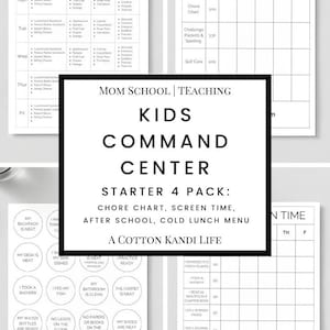 WORK From HOME Printables | Kids Command Center Printable | Daily ...