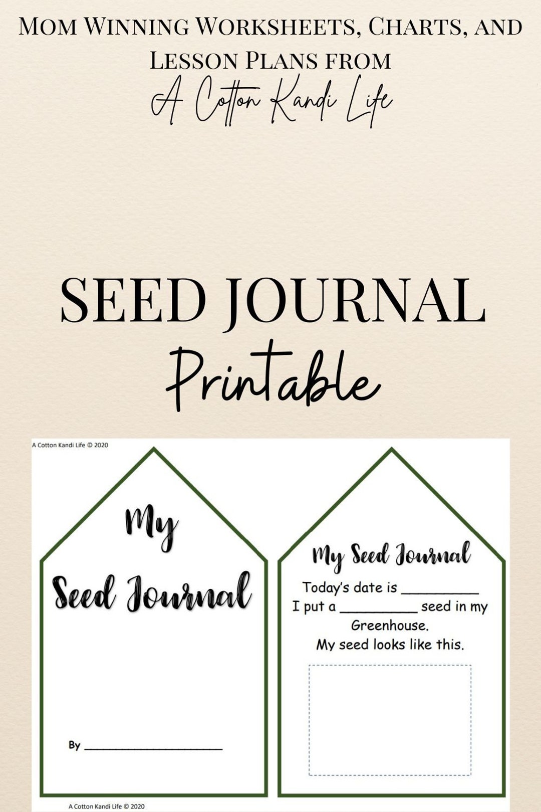 MOM SCHOOL Printable | Seed Journal Printable | Preschool Worksheets - Etsy