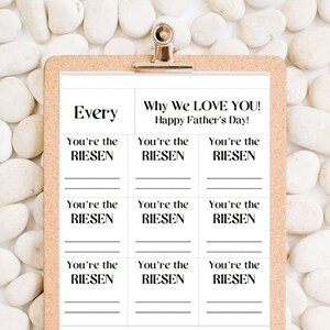 MOM SCHOOL Printable | Every RIESEN Why We Love You | Fathers Day Gift ...
