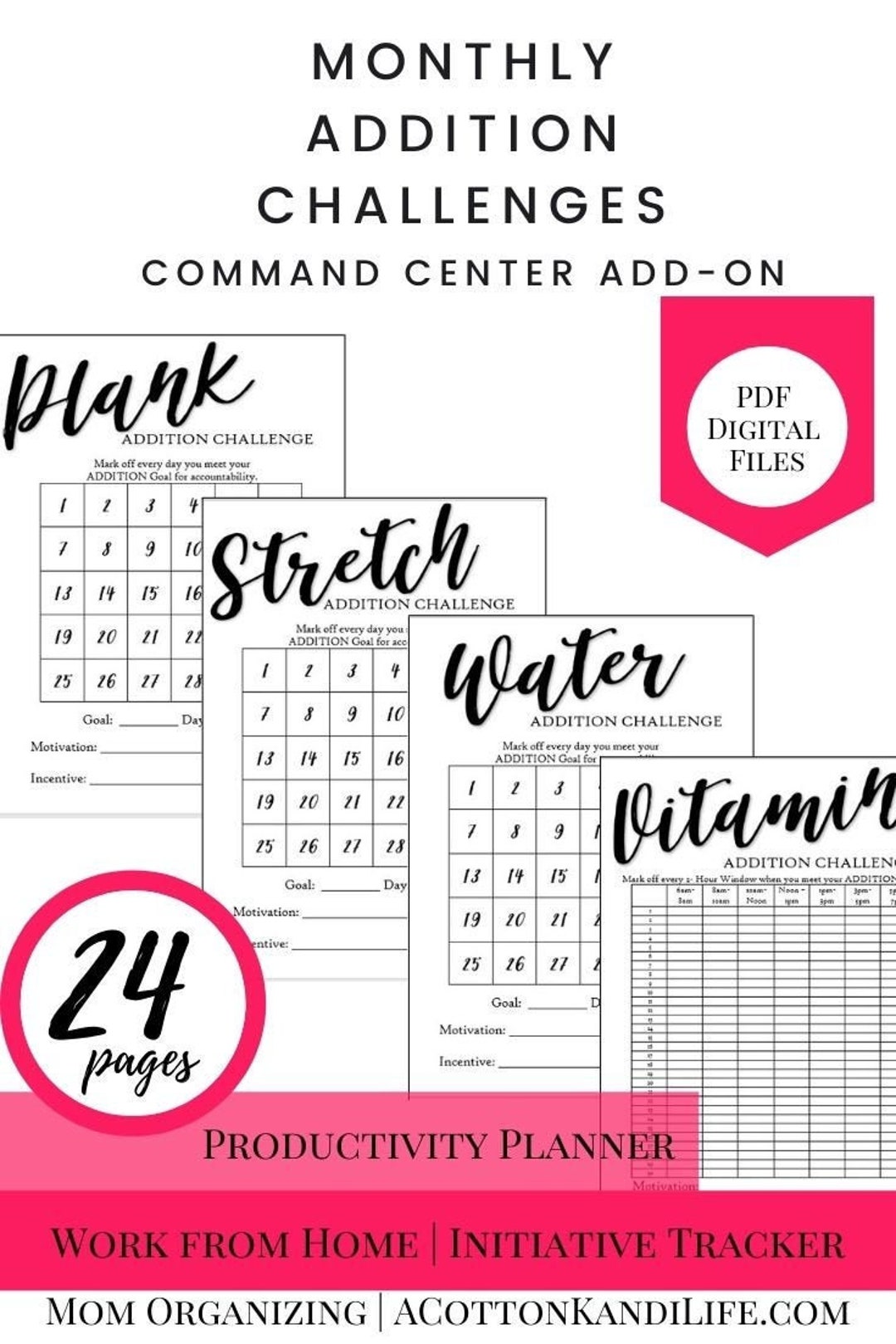 ADDITION CHALLENGES Command Center Add-on, Setting Planning, Habit ...
