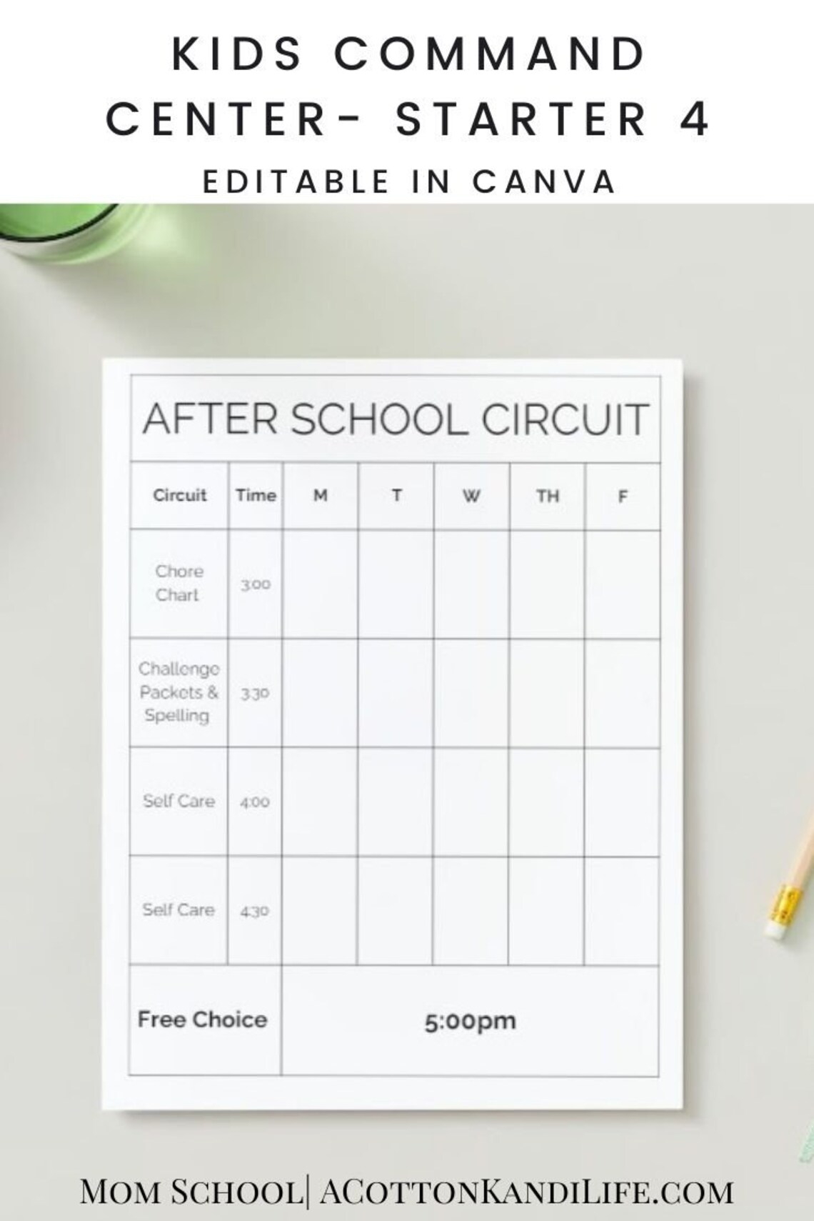 WORK From HOME Printables | Kids Command Center Printable | Daily ...