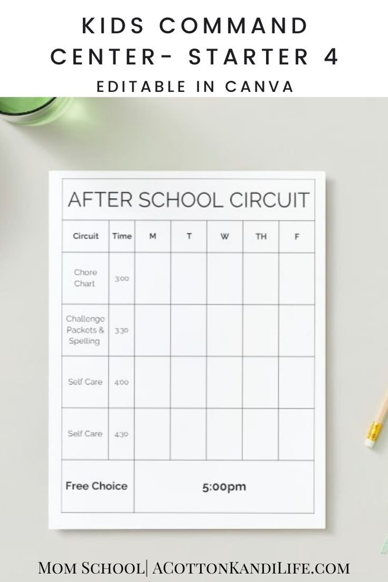 WORK From HOME Printables | Kids Command Center Printable | Daily ...