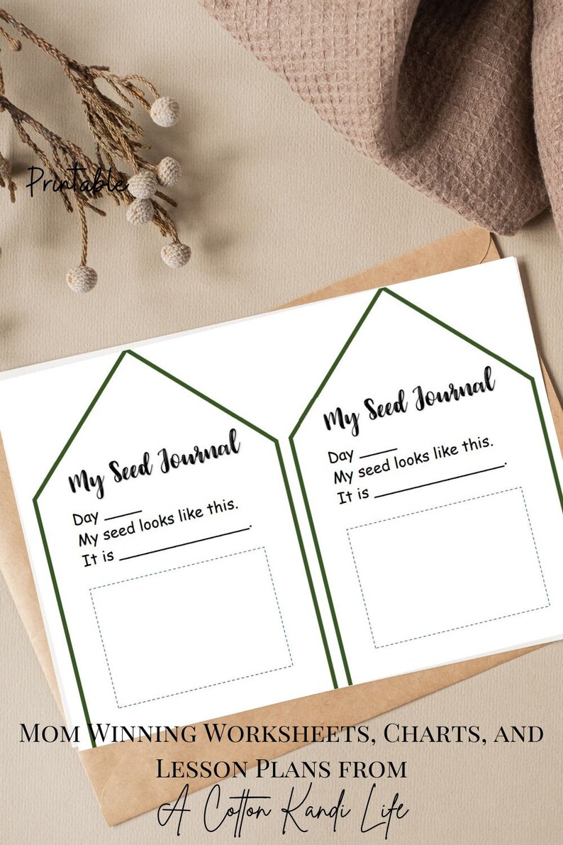 MOM SCHOOL Printable | Seed Journal Printable | Preschool Worksheets - Etsy