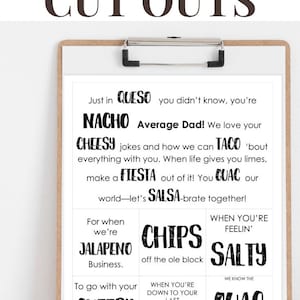 MOM SCHOOL Printable | NACHO Average Dad, Themed Gift Basket | Father's ...
