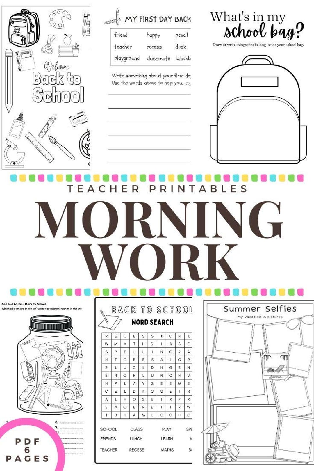 MOM SCHOOL Printable | Morning Work Packet | Grades 1-3 - Etsy