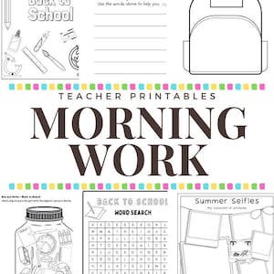 MOM SCHOOL Printable | Morning Work Packet | Grades 1-3 - Etsy