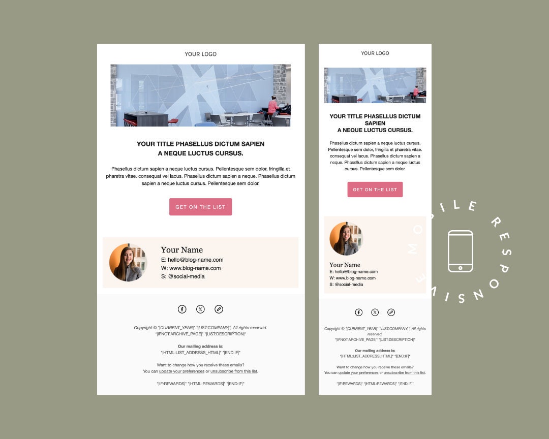 Welcome Email Template, Newsletter Template - Etsy