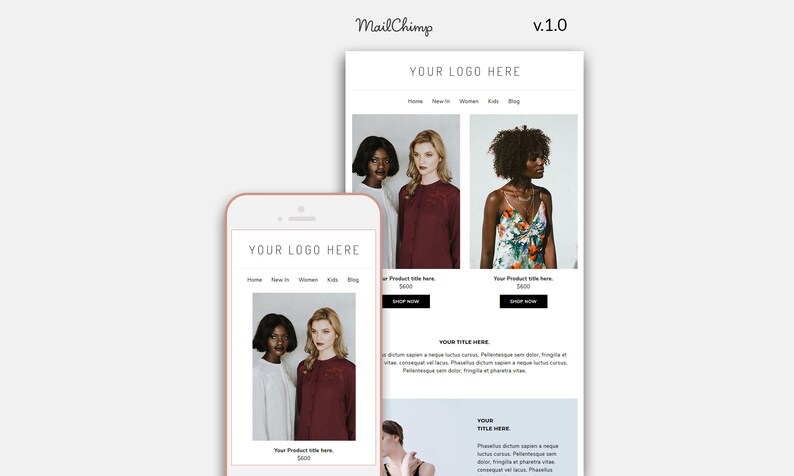Mailchimp Template Fashion Edm Newsletter Mailchimp - Etsy