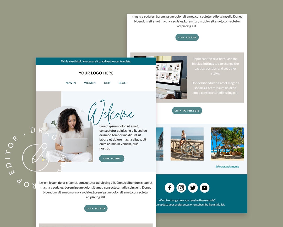 Newsletter Welcome Mailchimp Welcome Newsletter Template - Etsy