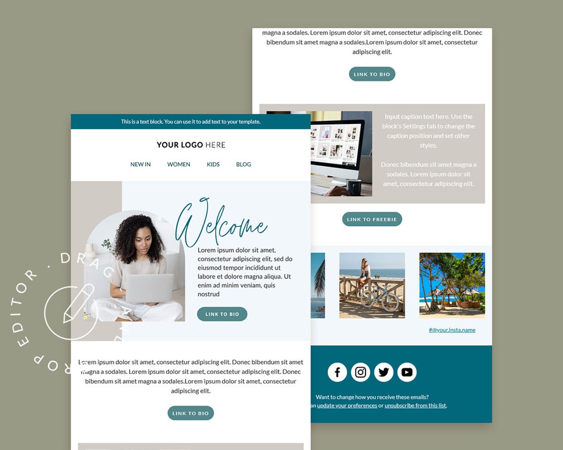 Mailchimp Welcome Newsletter Template: Canva & HTML (zip File) - Etsy
