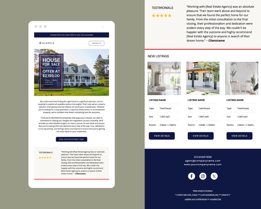 Real Estate Listings - Email Template Mailchimp - Etsy