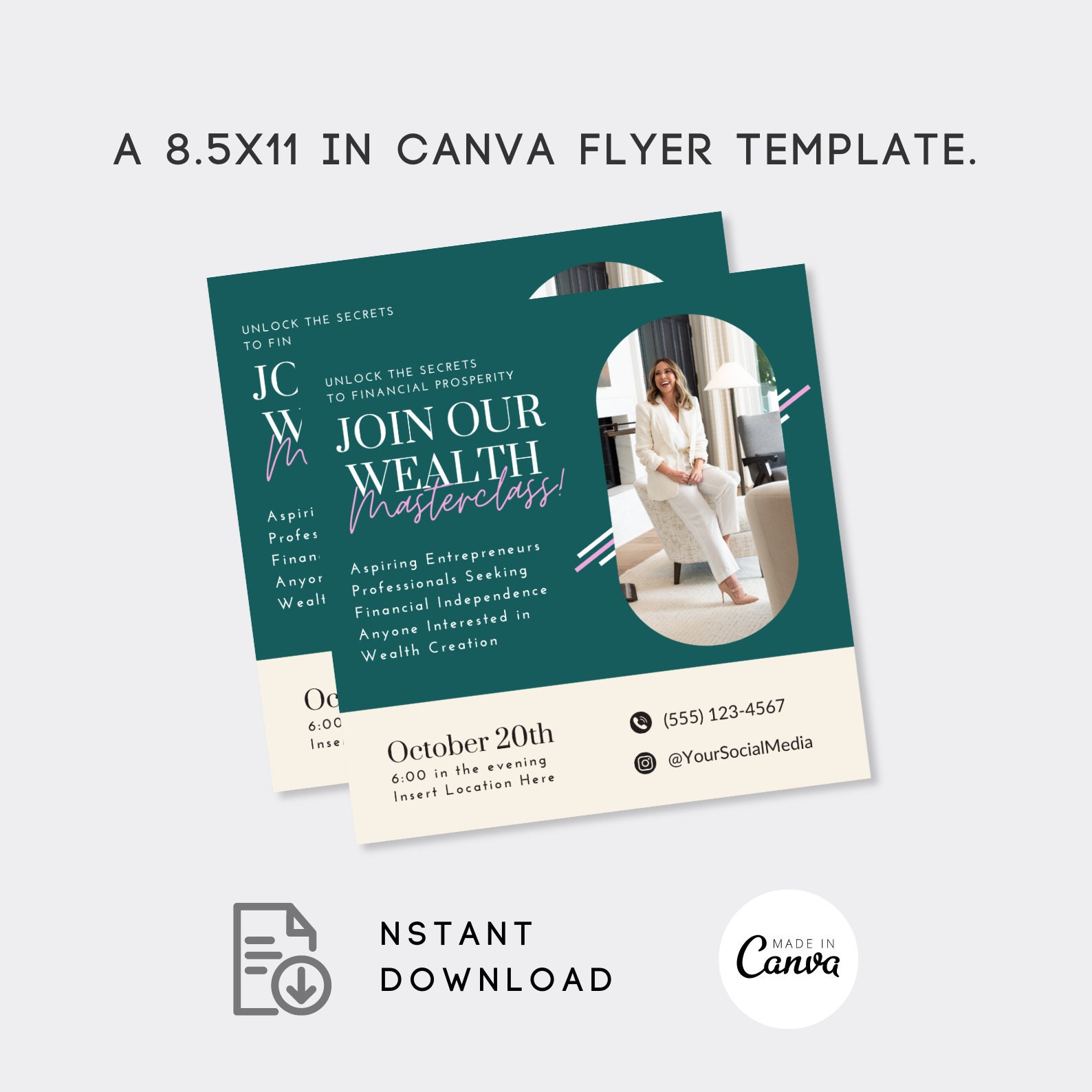 Financial Seminar Poster - DIY Event Marketing Flyer Template - Etsy