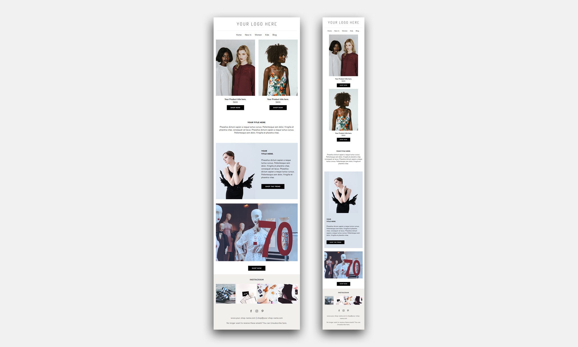 Mailchimp Template Fashion Edm Newsletter Mailchimp - Etsy