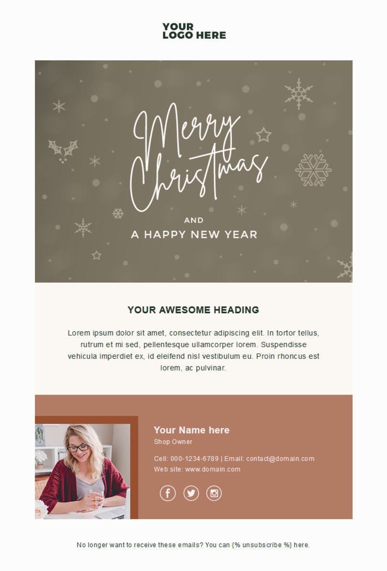 Merry Christmas Email Christmas Email Template Mailchimp Etsy