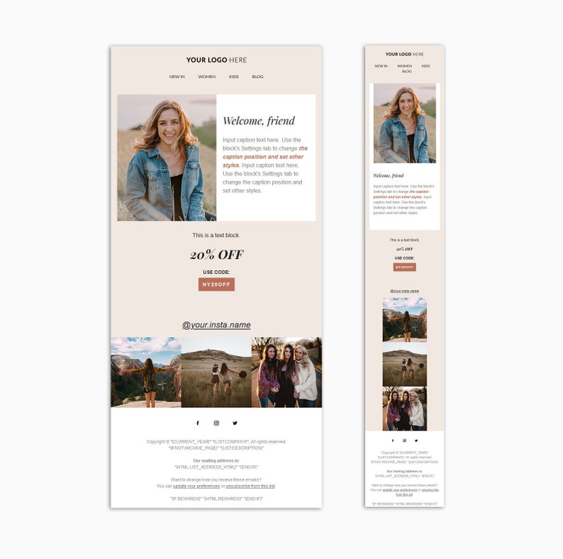 Enchanting Mailchimp Welcome Email Template - Etsy