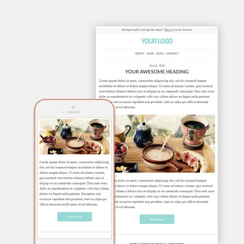 HTML Email Template Mailchimp Newsletter Design Resposive - Etsy