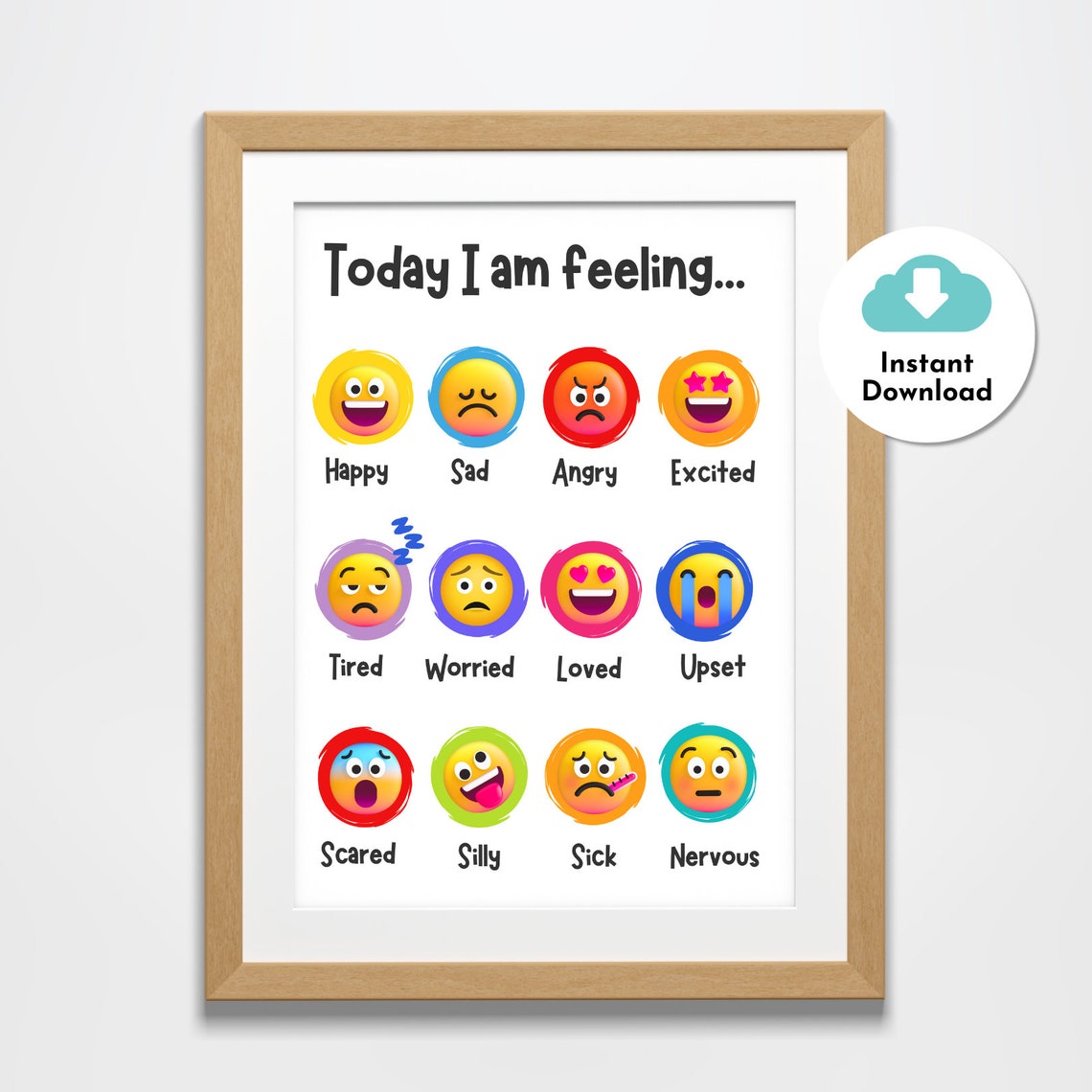 Feelings Chart Today I Am Feeling Classroom Print Emotions - Etsy