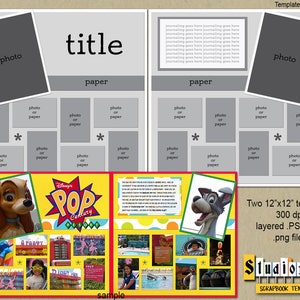 Digital Scrapbook Template | 12" X 12" Scrapbook Template | 2-page ...