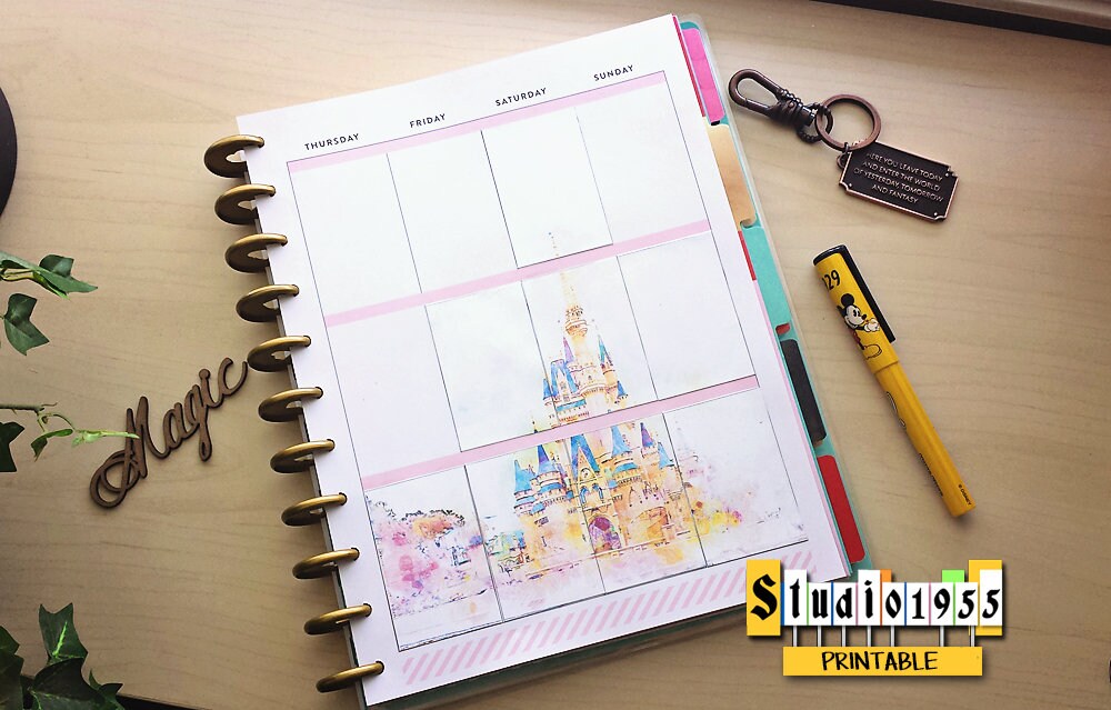 Big Happy Planner Printable Stickers Cinderella Castle | Etsy