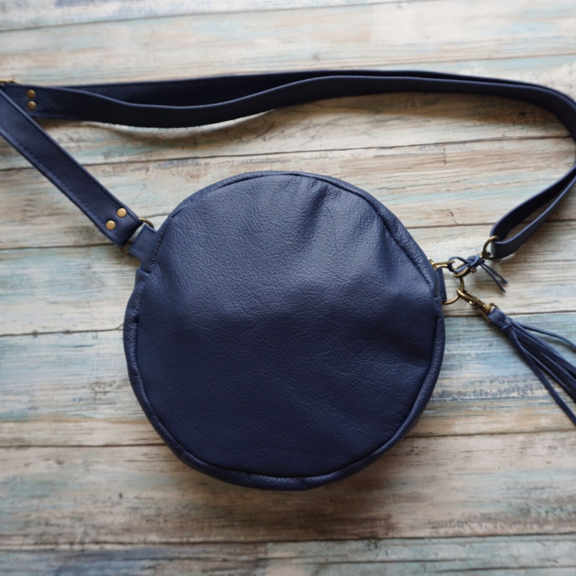 Leather Convertible Crossbody Bag Round Leather Purse Round - Etsy