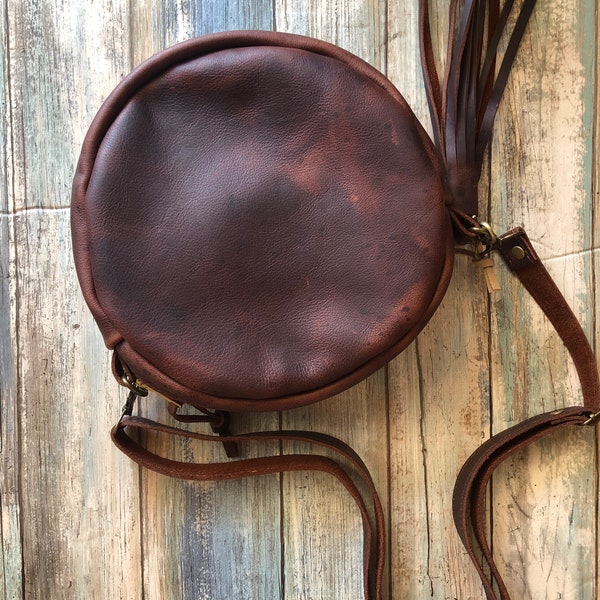 Round Leather Purse - Etsy