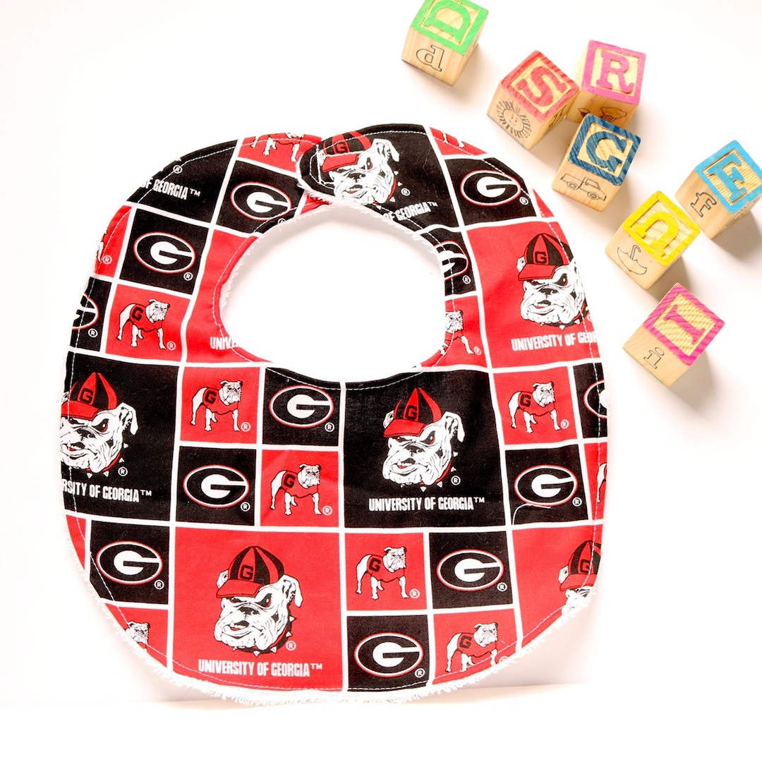 UGA Georgia Bulldog Baby Bib, University of Georgia, Baby Shower Gift ...