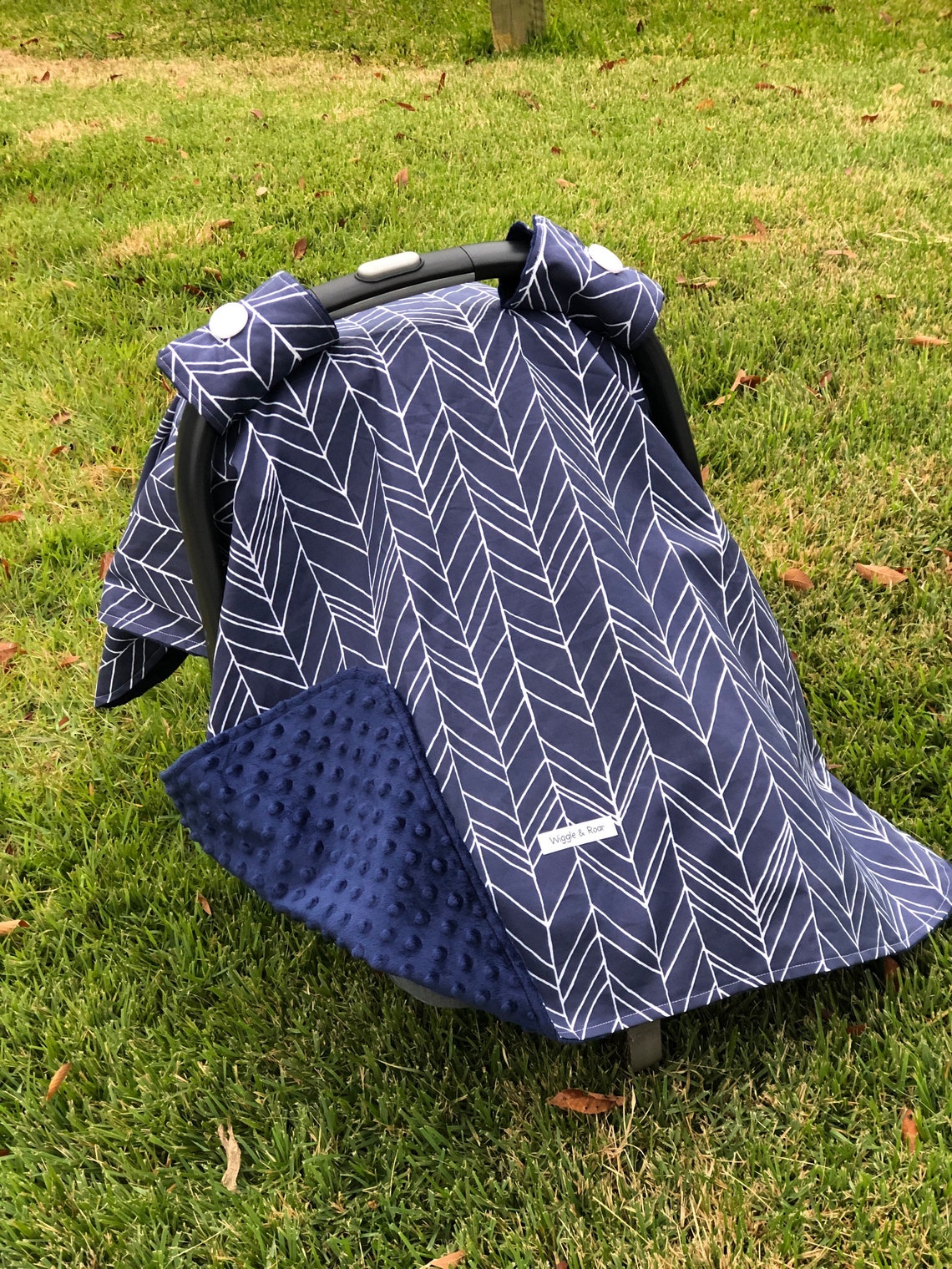 Modern Blue Chevron | Baby Car Seat Canopy, Infant Car Seat Cover ...