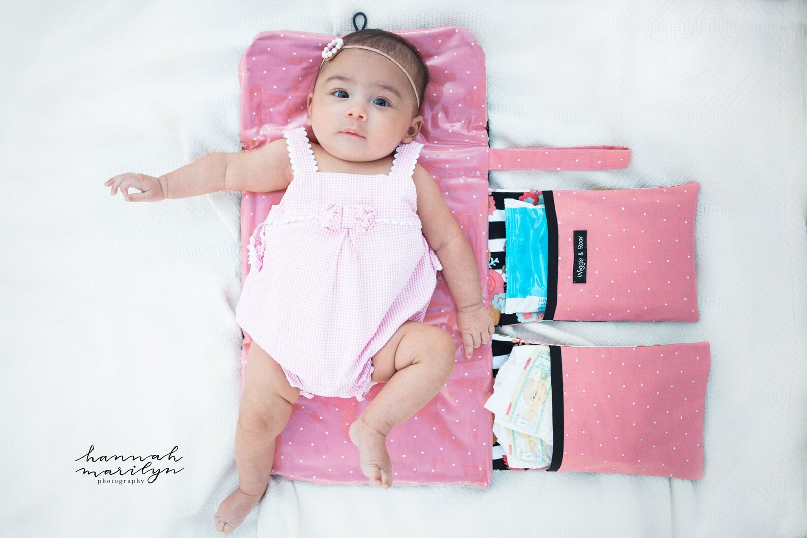 Pink Blush Mint Gold Chevron | Baby Travel Changing Pad, Diaper Mat ...