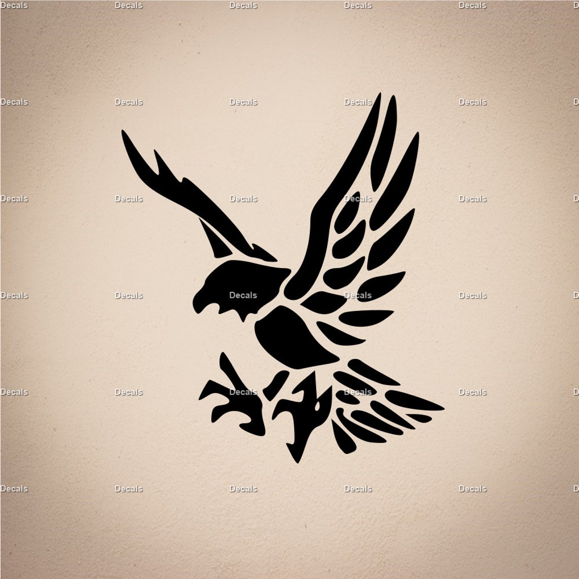 Flying Hawk Vinyl Decal - Hawk Decal - Laptop Sticker - Laptop Decal ...