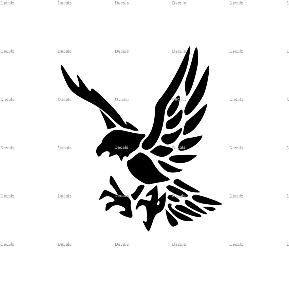 Flying Hawk Vinyl Decal - Hawk Decal - Laptop Sticker - Laptop Decal ...