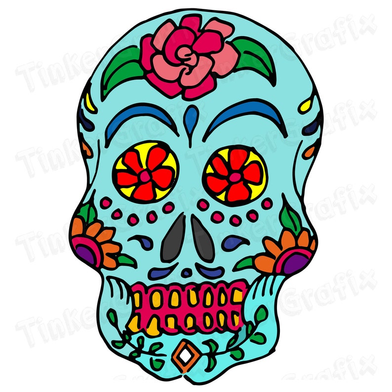 Hand Drawn Day of the Dead Clipart , Illustrations, Instant Download ...