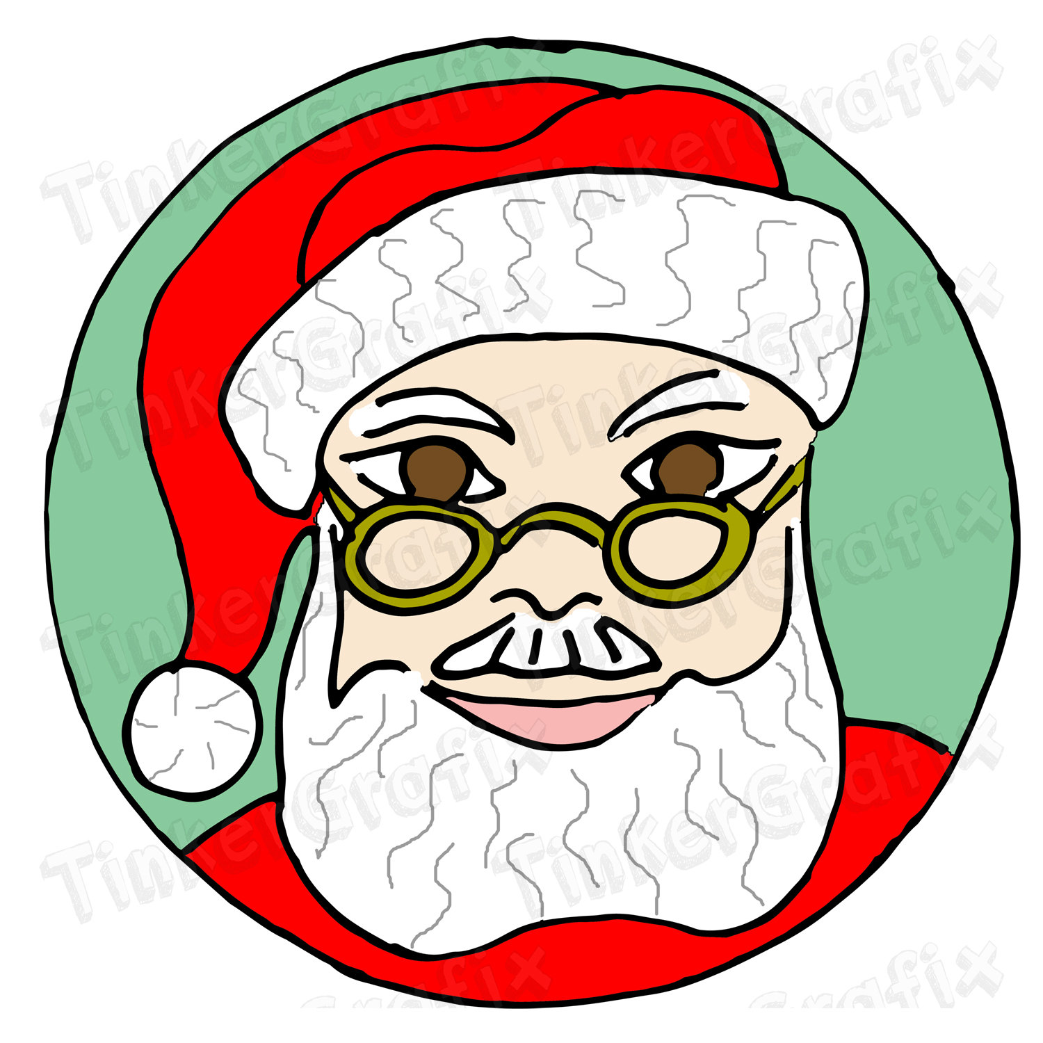 Elf and Santa Christmas Clipart, Collage, Digital Clip Art, Printable ...