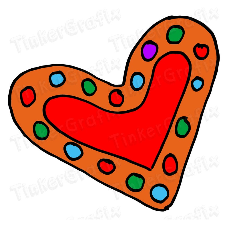 Hand Drawn Gingerbread Clipart, Digital Clip Art, Printable Holiday ...