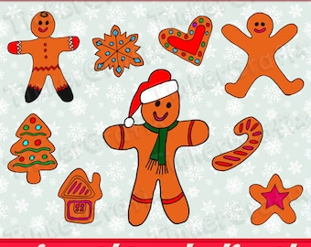 Elf and Santa Christmas Clipart, Collage, Digital Clip Art, Printable ...