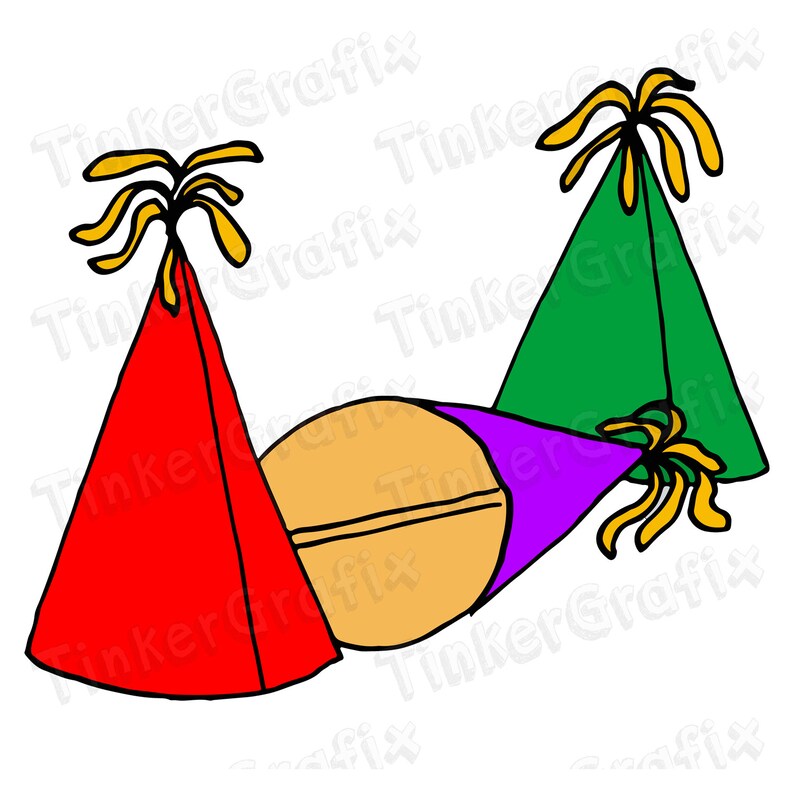 Birthday Party Clipart, Hand Drawn Graphics, Birthday Cake, Card ...